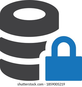 Database Security Icon Protected Database Icon Stock Vector (Royalty ...