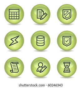 Database Icons Green Stickers Series Stock Vector (Royalty Free ...