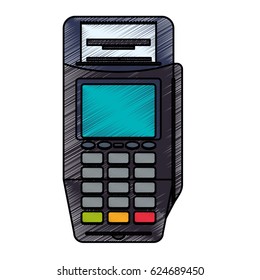 Payment Terminal Engraving Sketch Hand Drawn Stock Vector (Royalty Free ...