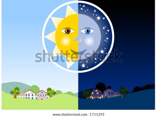 Day Night Stock Vector (Royalty Free) 1711293 | Shutterstock
