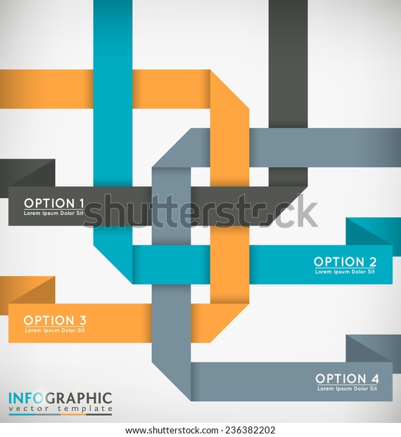 Decorative Interlaced Paper Ribbons Vector Infographic Stock Vector ...