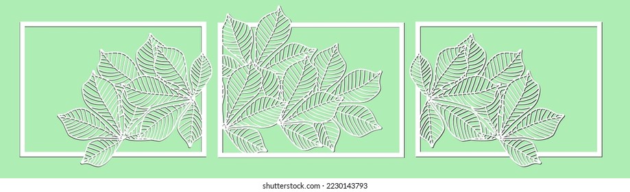 Decorative Panel Leaves Vector Template Plotter Stock Vector (Royalty ...