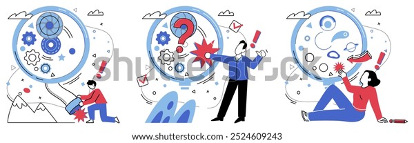 Deep Reflection Vector Illustration Discovery Treasure Stock Vector ...