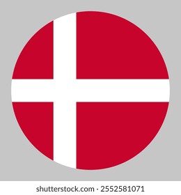 Denmark Flag Circle Frame Round Icon Stock Vector (Royalty Free ...