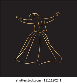 Dervish Vector Drawing Stock Vector (Royalty Free) 1111120232 ...