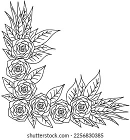 Design Flower Border Outline Element Stock Vector (Royalty Free ...