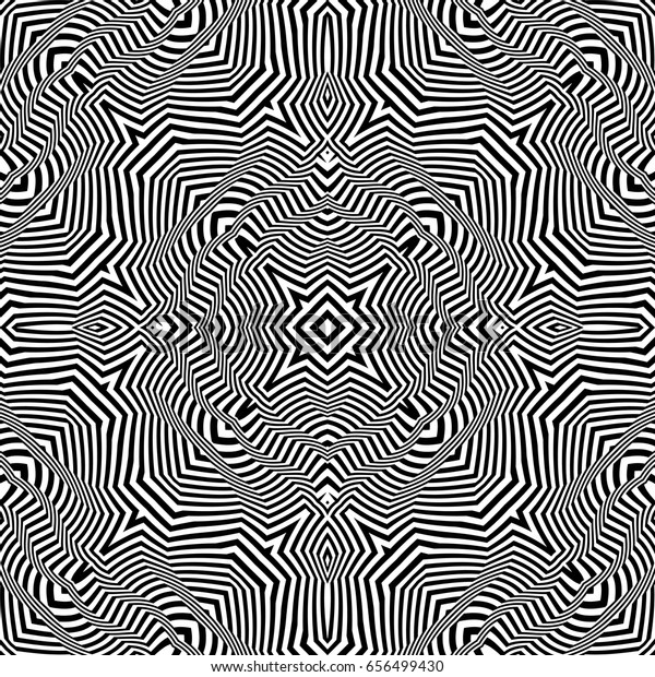 Design Seamless Monochrome Pattern Abstract Striped Stock Vector Royalty Free 656499430