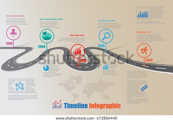 Design Template Road Map Timeline Infographic Stock Vector (Royalty ...