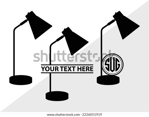 Desk Lamp Monogram Printable Vector Illustration Stock Vector (Royalty ...