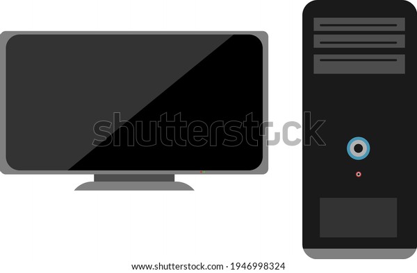 Desktop Pc Illustration Vector On White Stock Vector (Royalty Free ...