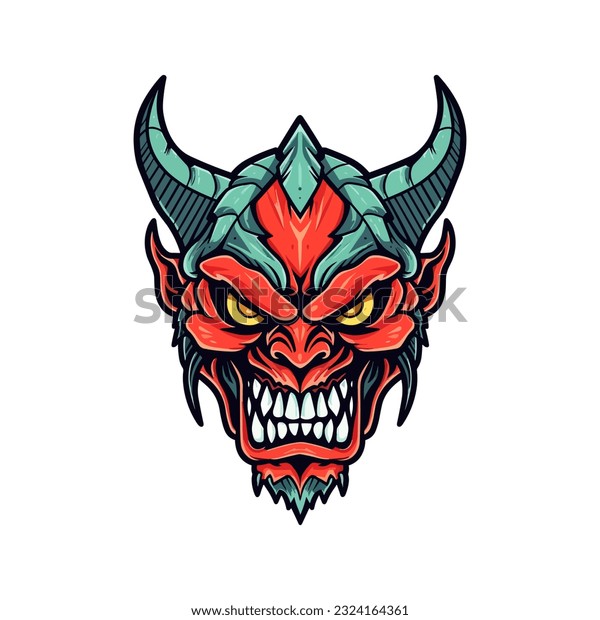 Devil Demon Head Vector Clip Art Stock Vector (Royalty Free) 2324164361 ...