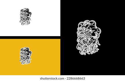 Devil Flames Vector Line Art Design Stock Vector (Royalty Free ...