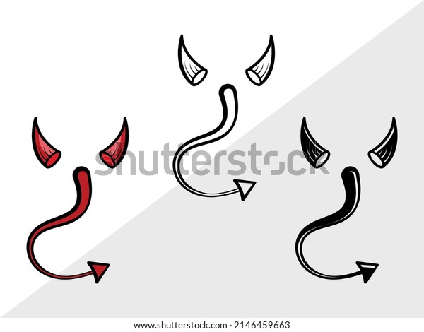 Devil Horns Printable Vector Illustration Stock Vector (Royalty Free ...