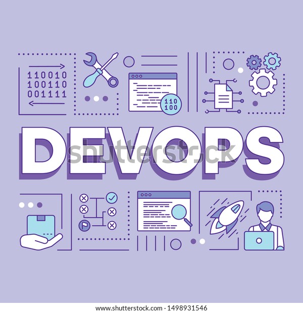 Devops Word Concepts Banner Software Development Stock Vector (Royalty ...