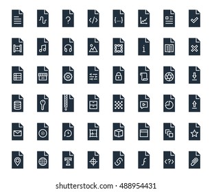 Different File Types Vector Icon Set Stock Vector (Royalty Free ...