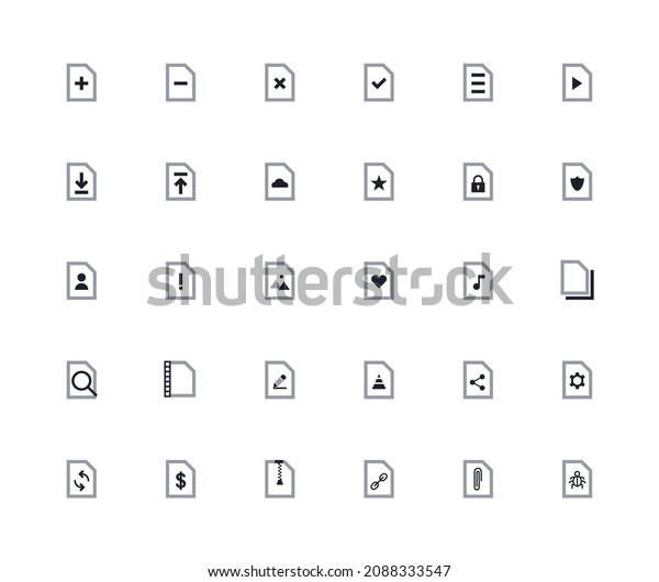 Different Types Documents Icons Set Twocolor Stock Vector (Royalty Free ...