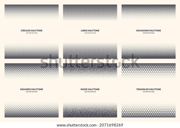 Different Variations Halftone Pattern Set Vector Stock Vector (Royalty ...