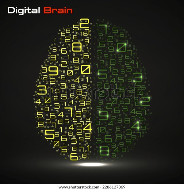 Digital Brain Numbers Artificial Intelligence Concept Stock Vector (Royalty Free) 2286127369 ...