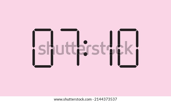 Digital Clock Close Displaying 710 Oclock Stock Vector (Royalty Free ...