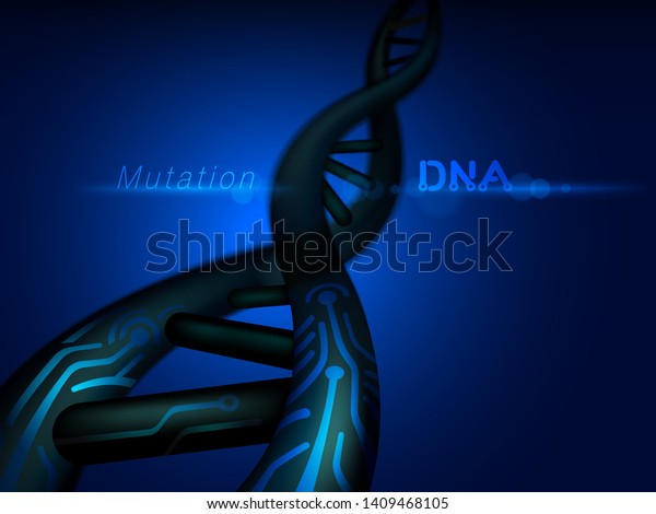 Digital Dna Mutation Structure Vector Realistic Stock Vector (Royalty ...