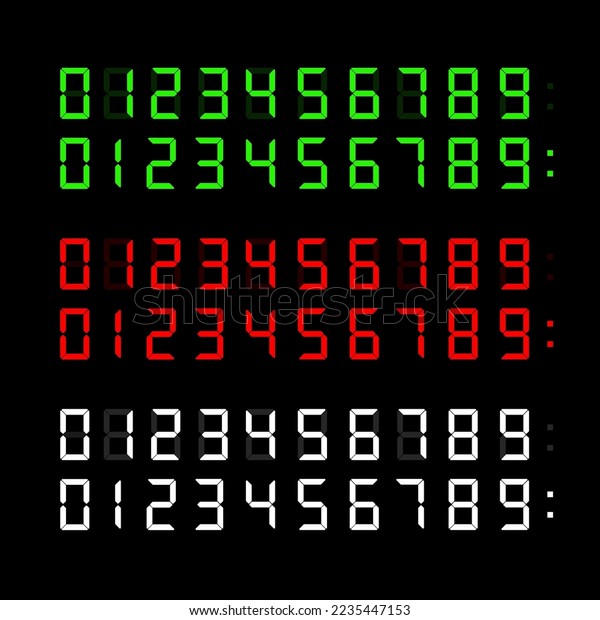 Digital Number Set Digital Number Clock Stock Vector (Royalty Free) 2235447153 | Shutterstock