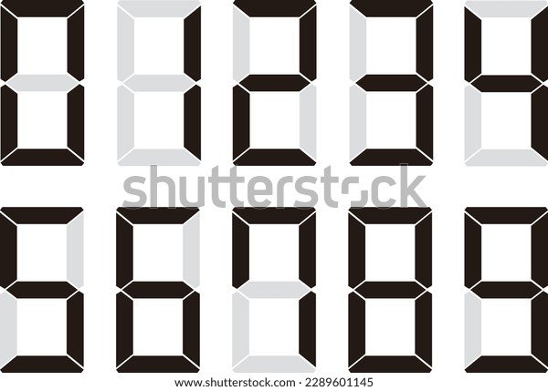 Digital Numbers Drop Shadow Stock Vector (Royalty Free) 2289601145 ...