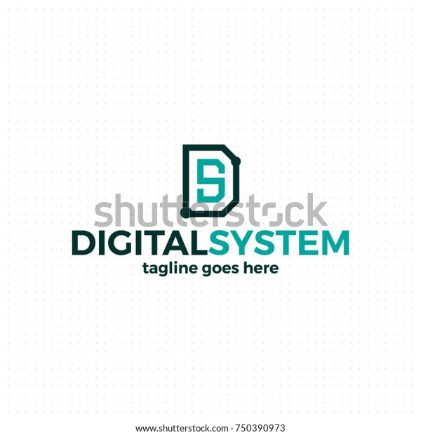 Digital System Monogram Logo Minimal Clean Stock Vector (Royalty Free ...