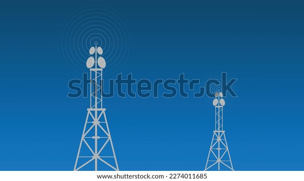 Digital Technology Vector Illustration Connecting Tower Stock Vector ...