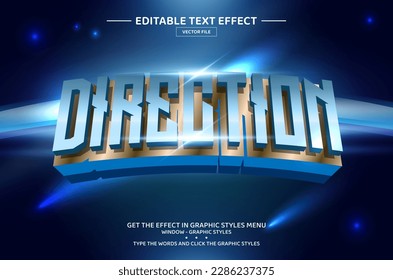 Direction 3d Editable Text Effect Template Stock Vector (Royalty Free ...