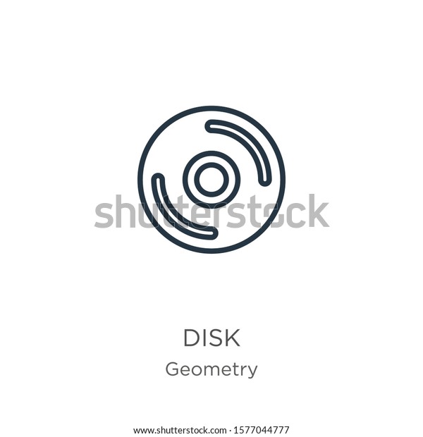Disk Icon Thin Linear Disk Outline Stock Vector (Royalty Free ...
