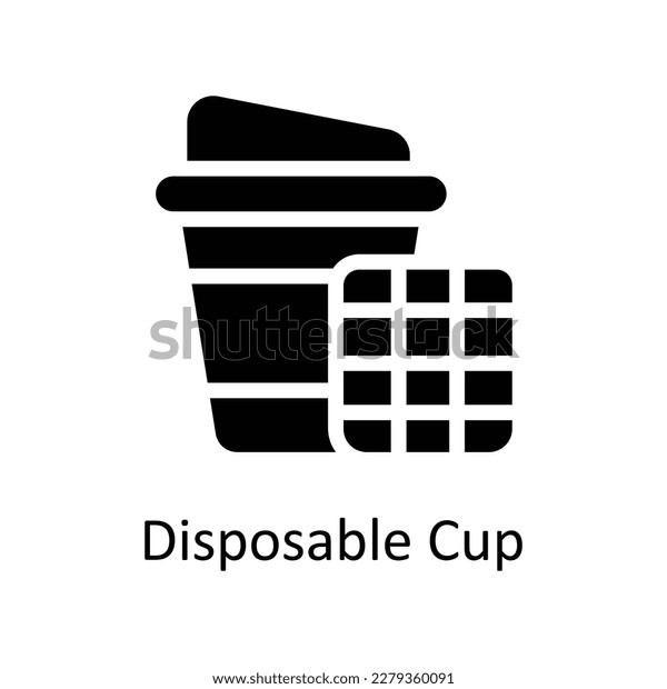 Disposable Cup Vector Solid Icons Simple Stock Vector (Royalty Free ...