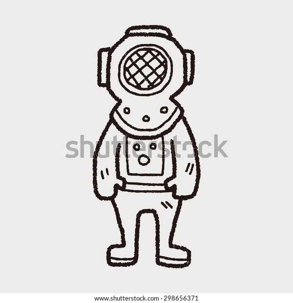 Diver Doodle Stock Vector (Royalty Free) 298656371 | Shutterstock