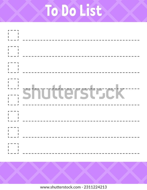 Do List Printable Template Lined Sheet Stock Vector (Royalty Free ...