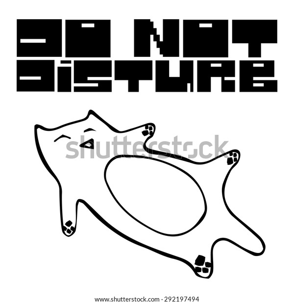 Do Not Disturb Cattypography Elements Stock Vector (Royalty Free ...