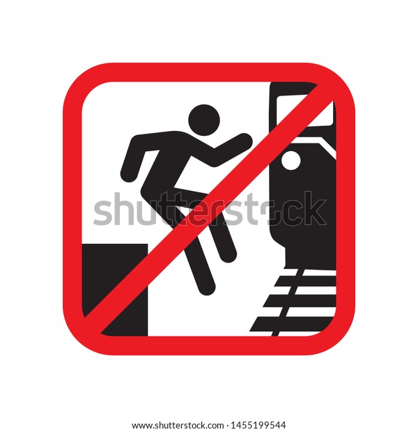Do Not Jump Platform Sign Pictogram Stock Vector (Royalty Free ...