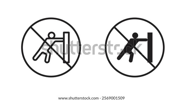 Do Not Push Sign Vector Set Stock Vector (Royalty Free) 2569001509 ...