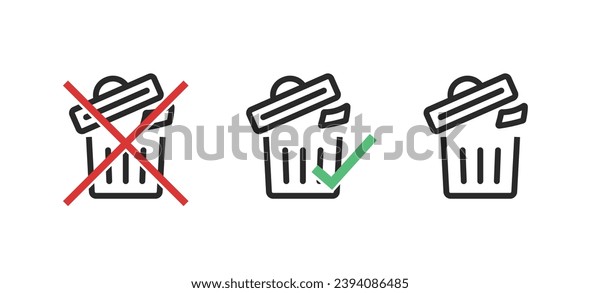 Do Not Throw Trash Bin Line Stock Vector (Royalty Free) 2394086485 ...