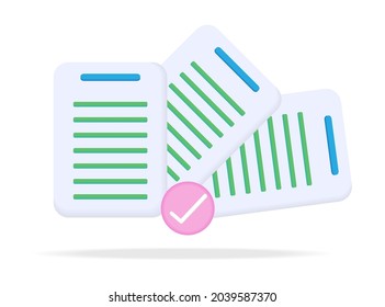 Document Icon Stack Paper Confirmation Approval Stock Vector (Royalty ...