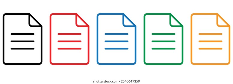 Document Symbol Set Document Vector Icons Stock Vector (Royalty Free ...