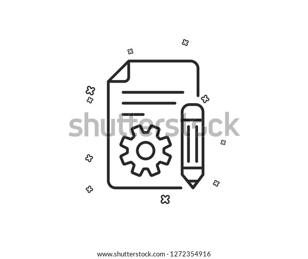 Documentation Line Icon Technical Instruction Sign Stock Vector (Royalty Free) 1272354916 ...