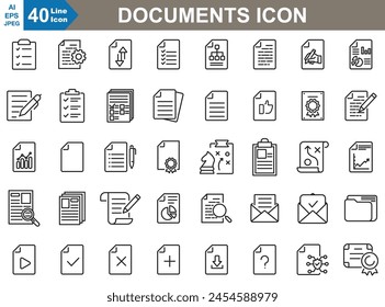Documents Icons Set Vector Illustrator Stock Vector (Royalty Free ...
