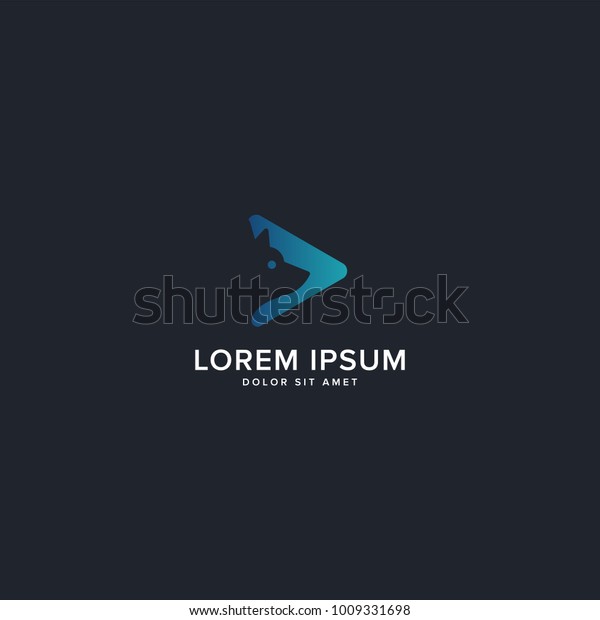 Dog Play Button Logo Stock Vector (Royalty Free) 1009331698 | Shutterstock