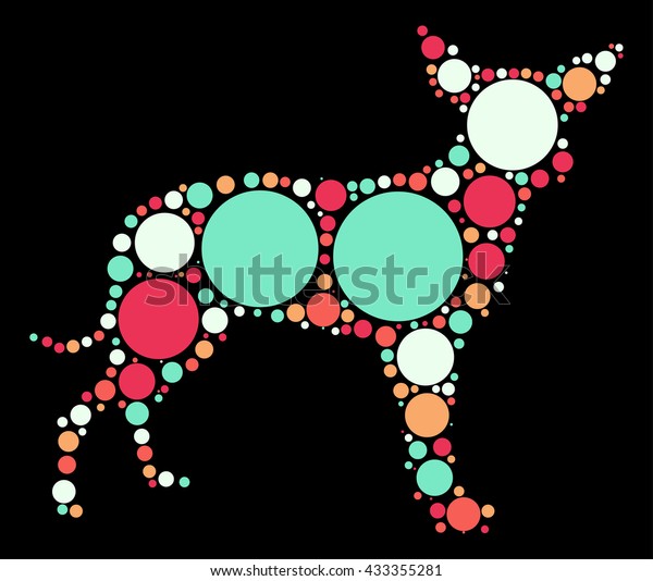 Dog Shape Vector Design By Color Stock Vector (Royalty Free) 433355281 ...