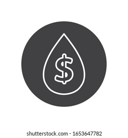 Dollar Inside Drop Line Block Style Stock Vector (Royalty Free ...
