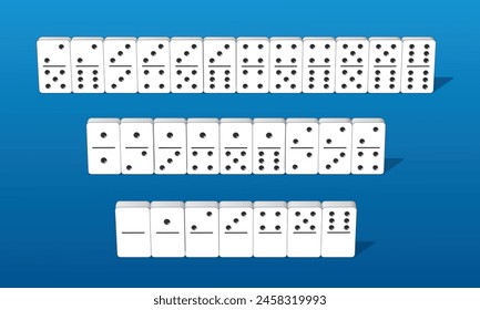 Domino Game Pieces Complete Numbers 3d Stock Vector (Royalty Free ...