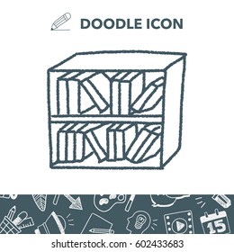 Doodle Bookcase Stock Vector (Royalty Free) 602433683 | Shutterstock