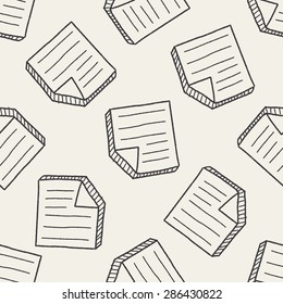 Hand Drawn Seamless Pattern Document Doodle Stock Vector (Royalty Free ...