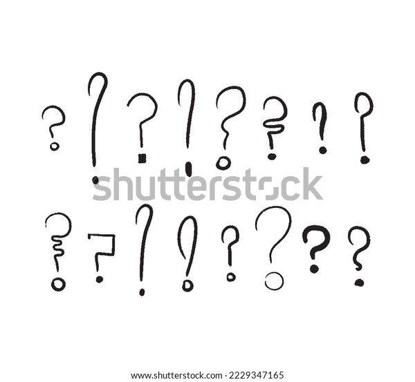 Doodle Sketch Question Marks Vector Collection Stock Vector (Royalty ...