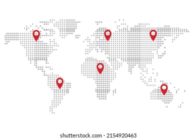 World Map Pins Pointers Mark Vector Stock Vector (Royalty Free ...