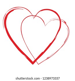 Double Red Heart Shape Vector Design Stock Vector (Royalty Free ...